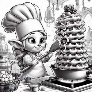 73 Gnome Cook Girl Coloring Book, Gnome Girl Cooking Coloring Pages ...