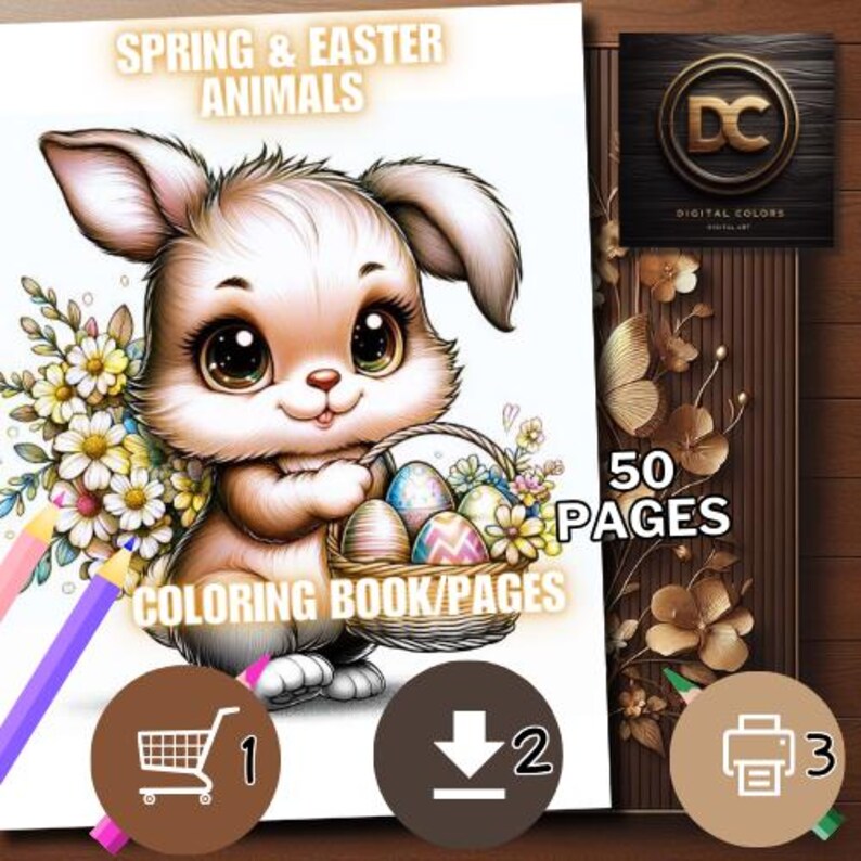 50 Spring and Easter Animals Coloring Pages, Printable Cute Animals ...