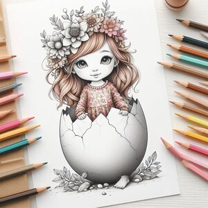 40 Baby in Eggshell Coloring Pages, Baby Coloring Book, Baby Coloring ...