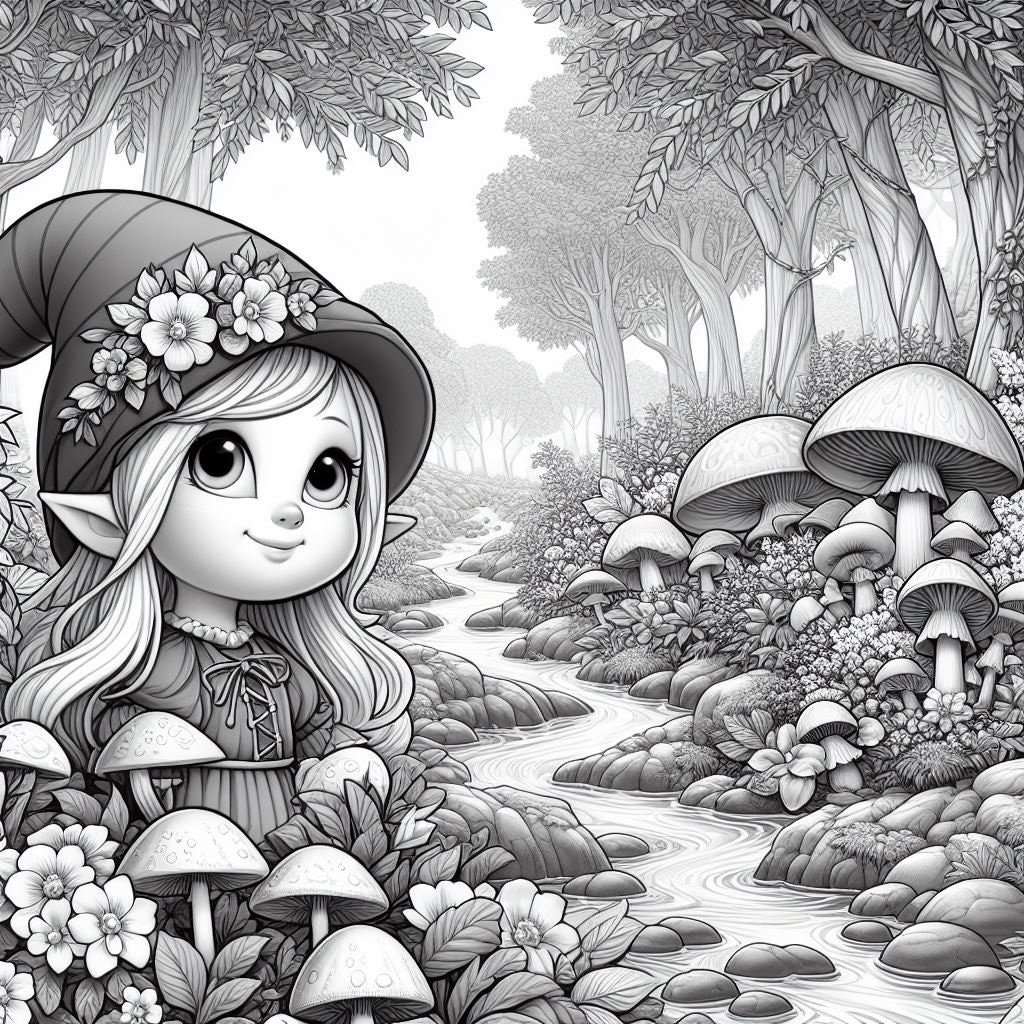 40 Floral Gnome Girls Coloring Pages Gnomes Elf Coloring Pages Elf ...
