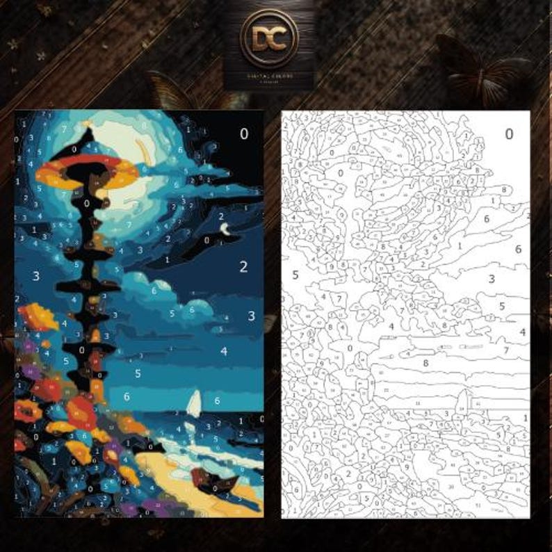 Coloring by Numbers, Digital Coloring Pages, Paint by Numbers ...