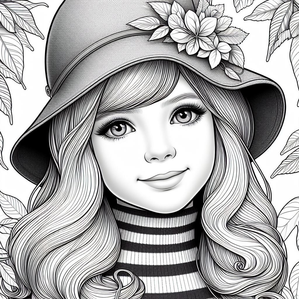 36 Fall Girl Coloring Book Printable Autumn Beauties Woman Rustic ...