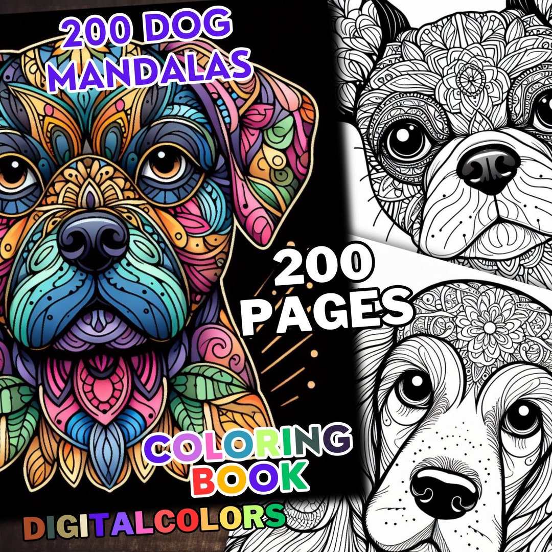 200 Mandala, Coloring Pages, Coloring Book, Mandala Dog, High Quality ...