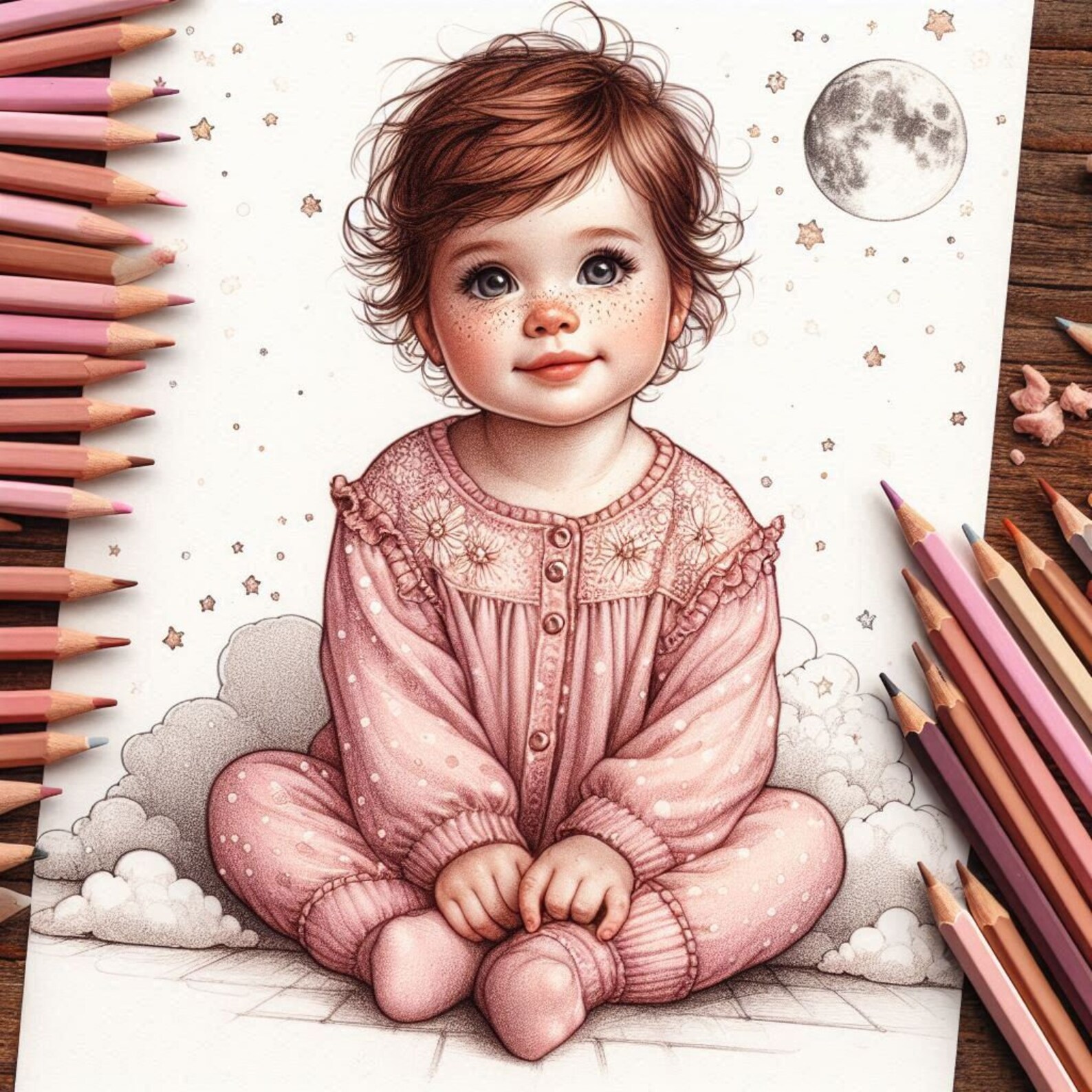47 Baby in a Lunar Ski Coloring Pages, Baby Coloring Book, Baby ...