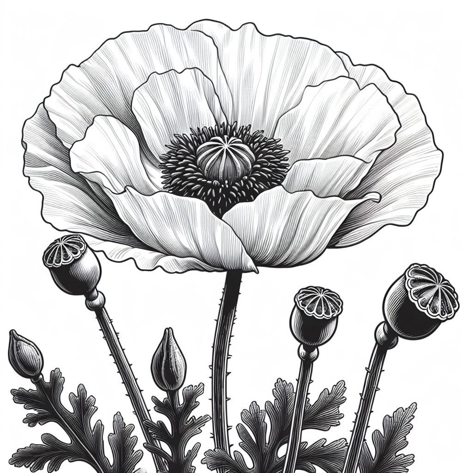 80 Bundle Flowers Coloring Pages, Cute Flower Spring Botanical Floral ...