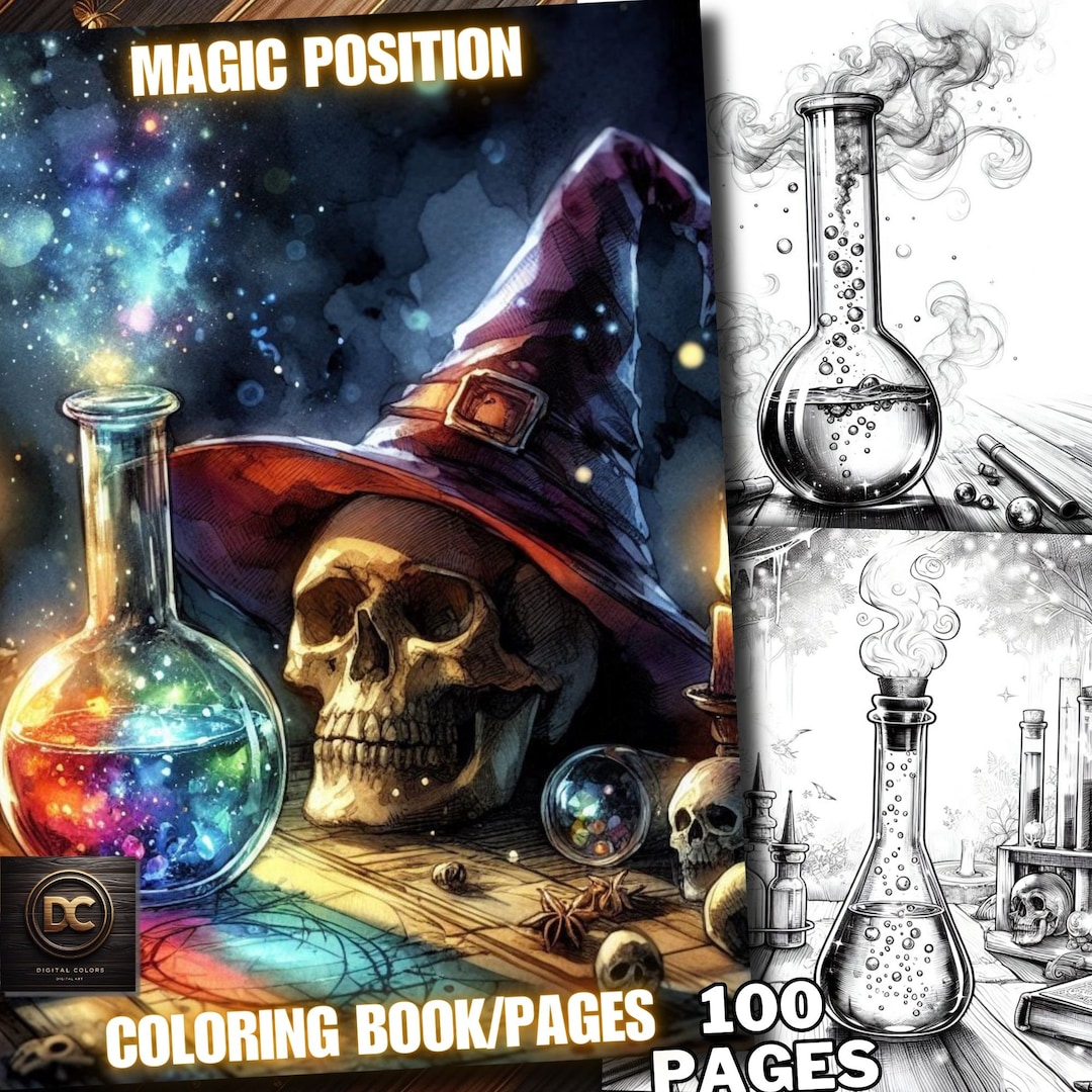 100 Magic Potion Coloring Pages, Mystical Potions Coloring Book ...