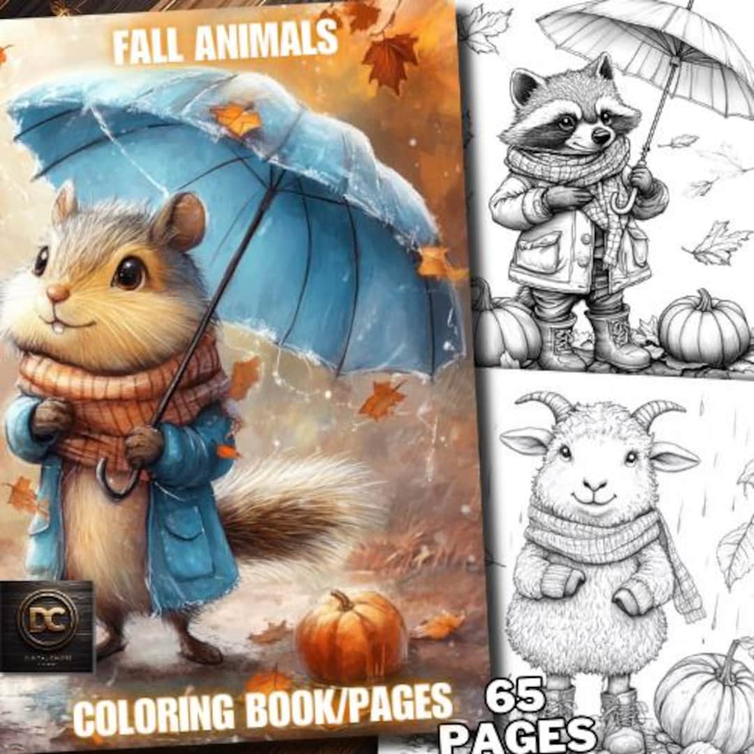65 Fall Animals Coloring Pages, Animal Coloring Book, Animal Coloring ...