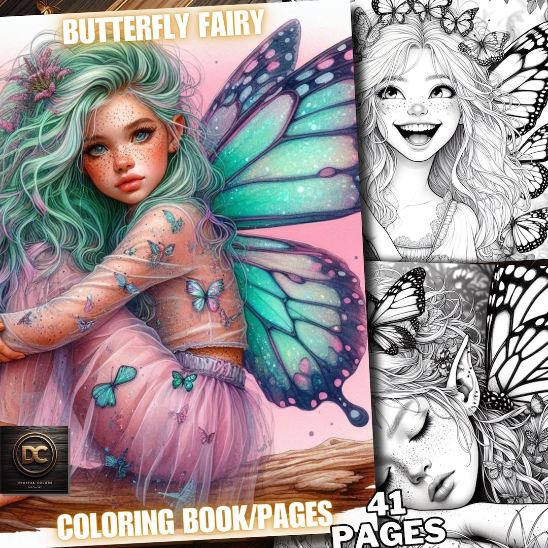 41 Butterfly Fairy Coloring Pages, Butterflys Fairies Coloring Book ...