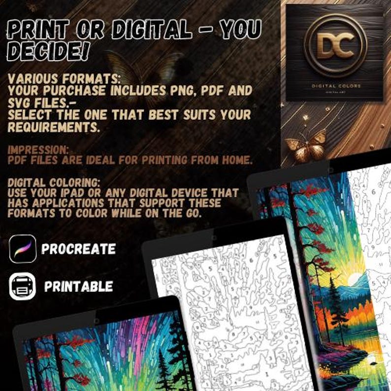 Coloring by Numbers, Digital Coloring Pages, Paint by Numbers ...