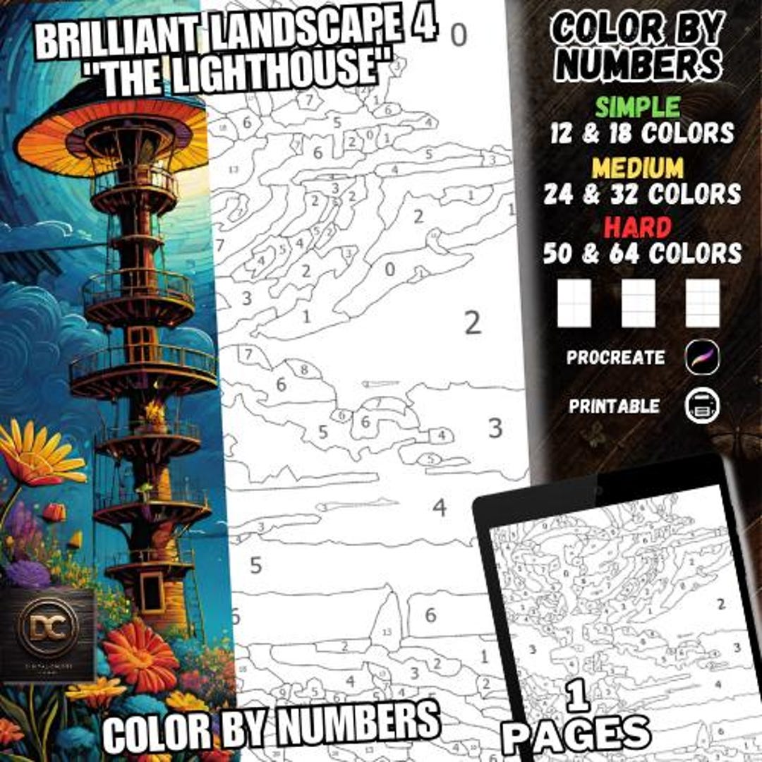 Coloring by Numbers, Digital Coloring Pages, Paint by Numbers ...