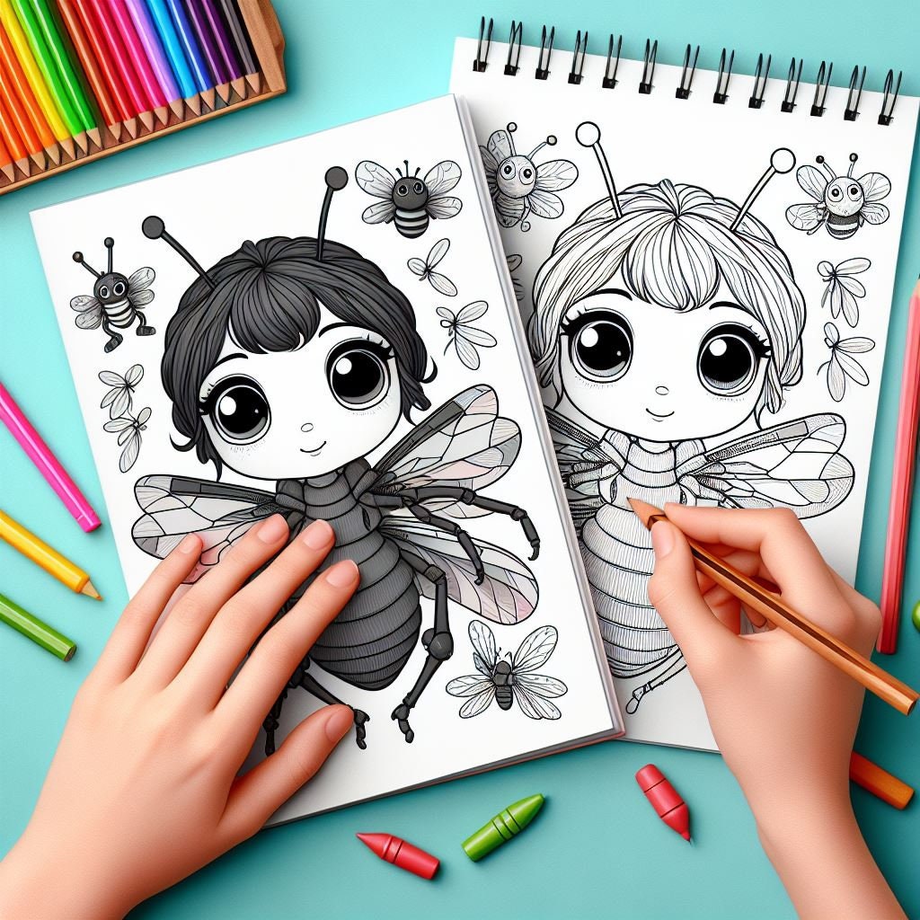 60 Cute Bug Coloring Pages for Kids, Bug Coloring Pages Insect Coloring ...