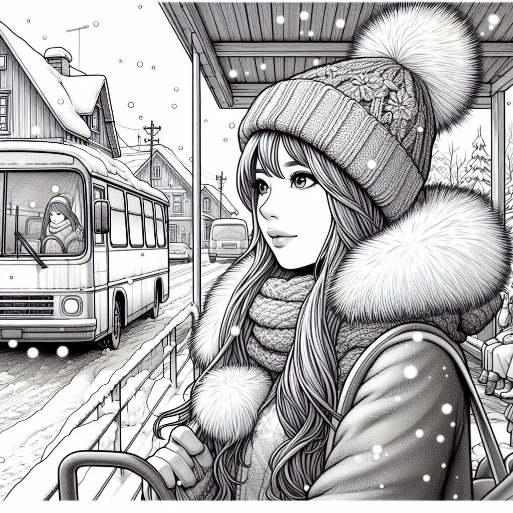 45 Winter Girl Coloring Book, Printable Beauties Woman Coloring Pages ...