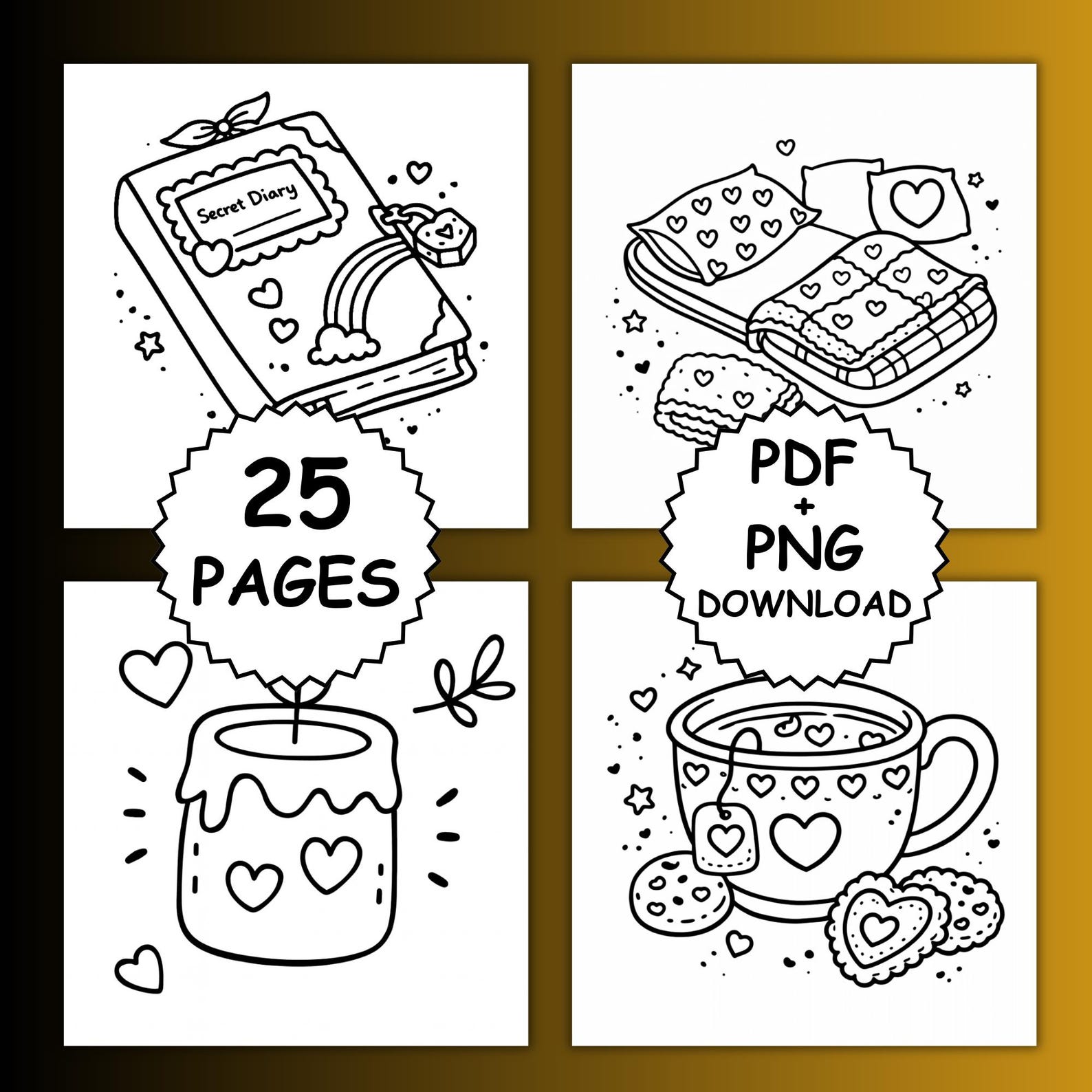 Cozy Love Bold and Easy Coloring Book, 25 Cute Cozy Coloring Pages ...