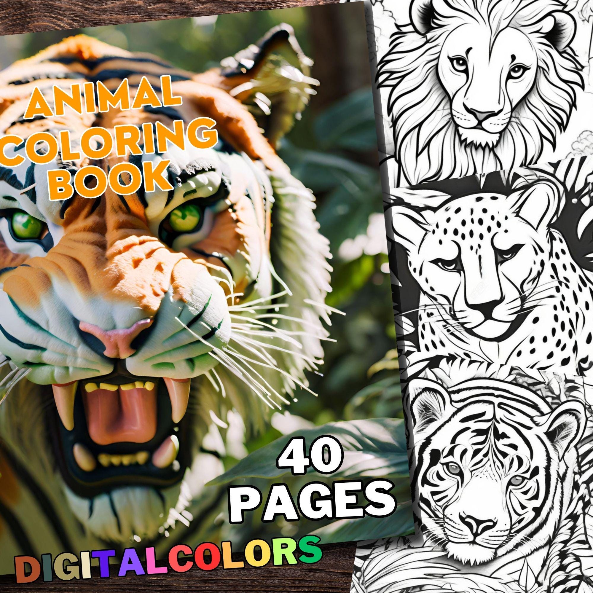 40 Animal Coloring, Animals Coloring Book and Pages, Pages, Cute Modern ...