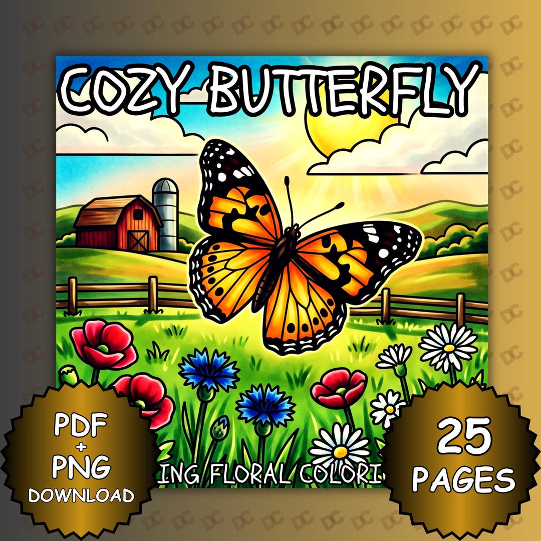 Cozy Butterfly Coloring Book Bold and Easy | Cute Butterfly Coloring ...