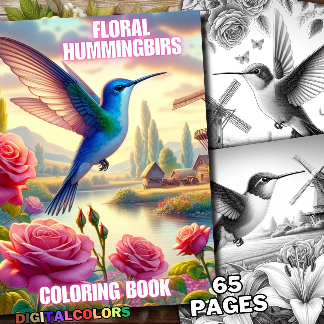 65 Floral Hummingbirds Coloring Pages, Flower Coloring, Flowers ...