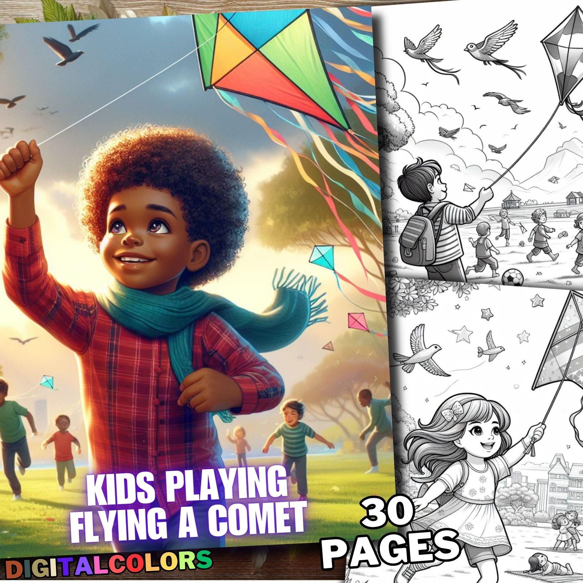 30 Kids Playing Coloring Pages Kids Coloring Book Square Coloring Pages ...