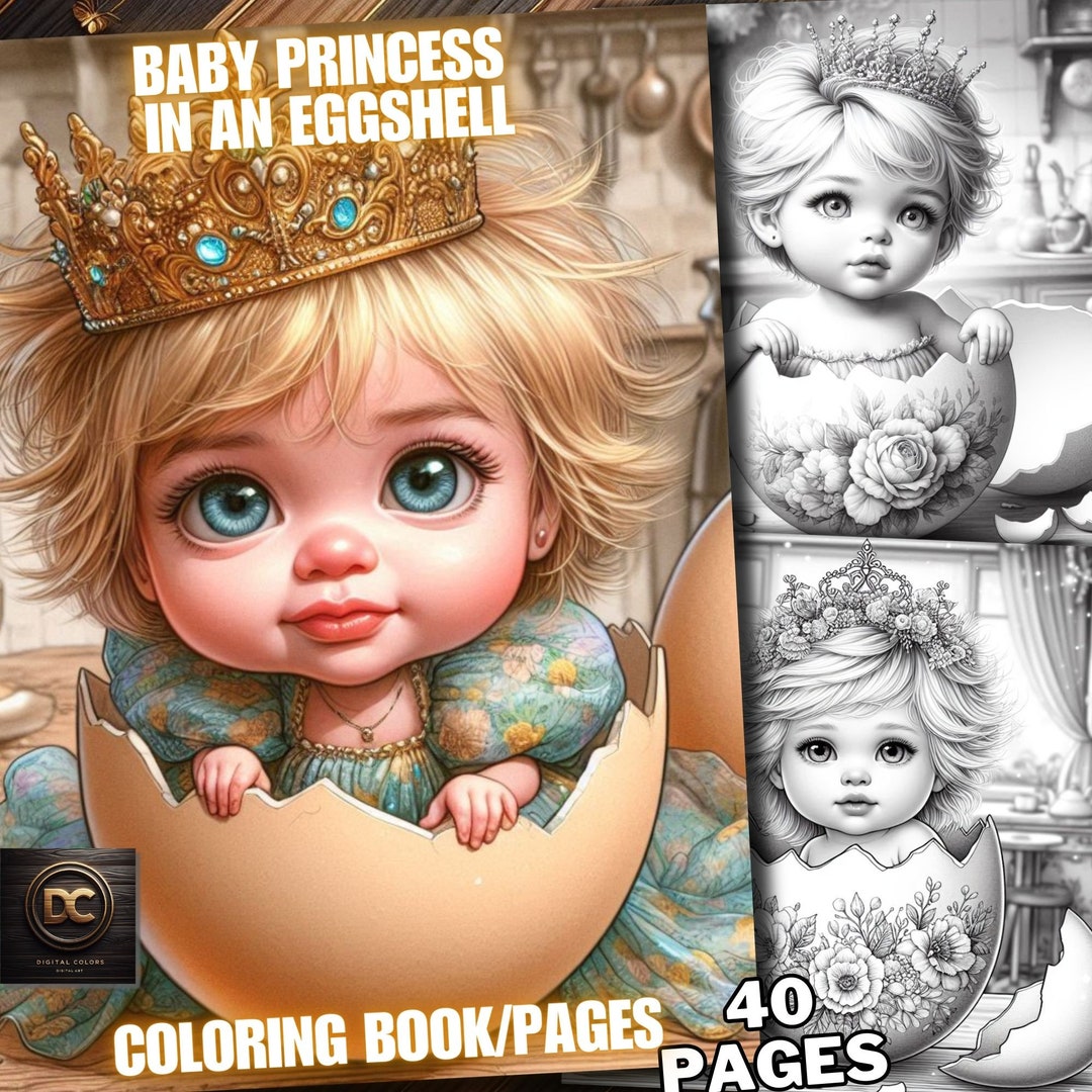 40 Baby Princess in an Eggshell Coloring Pages, Princesses Coloring ...