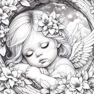 43 Angel in a Hollow Tree Coloring Pages, Angels Coloring Book ...
