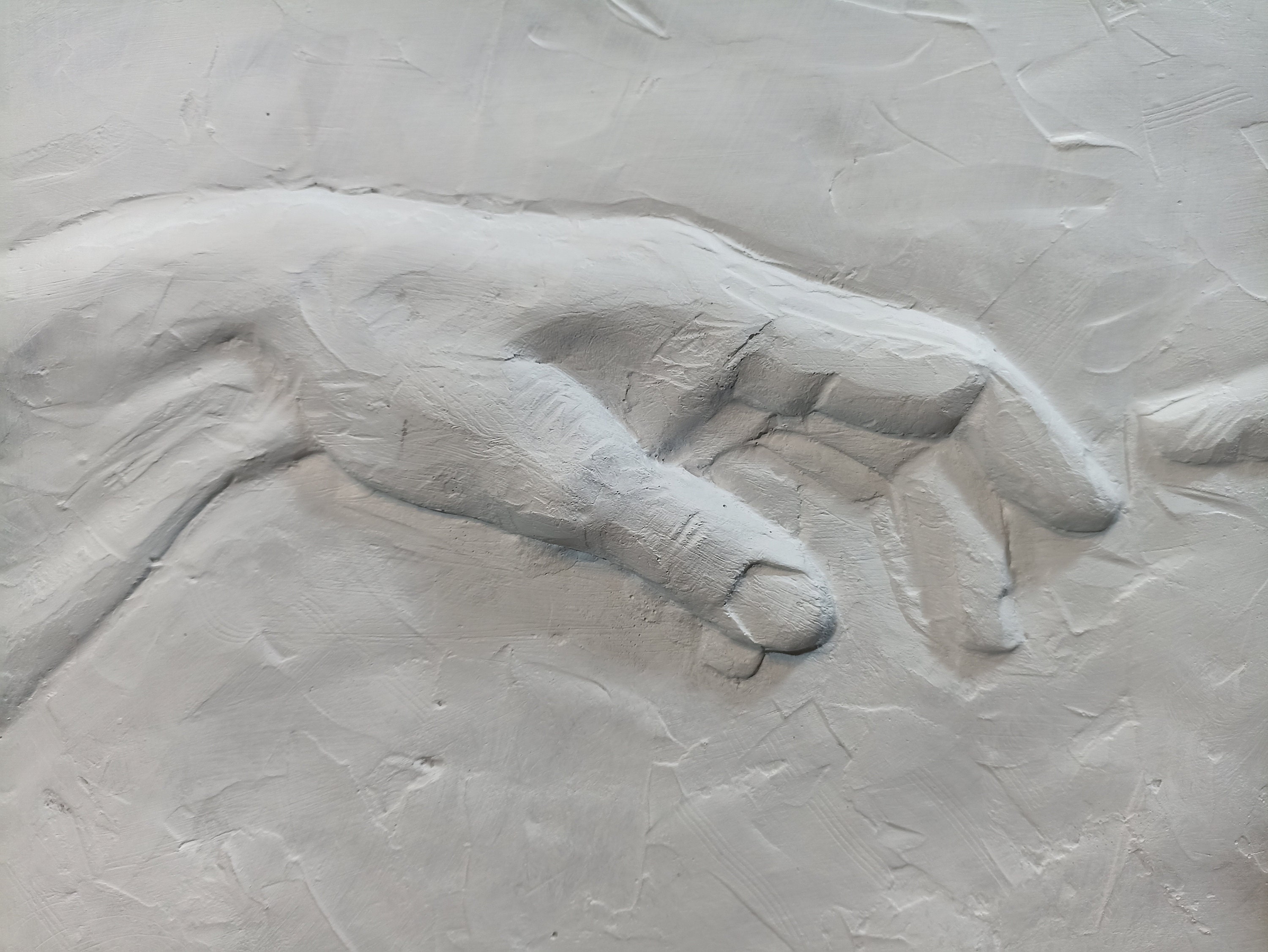Plaster Wall Art, Large Plaster Wall Decor, Hand of God or Creation of ...