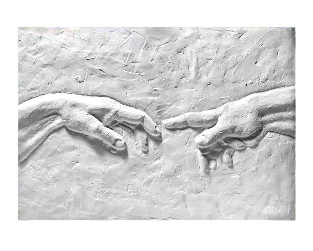 Plaster Wall Art, Plaster Wall Sculpture, 3D Wall Decor, Hand of God - Etsy