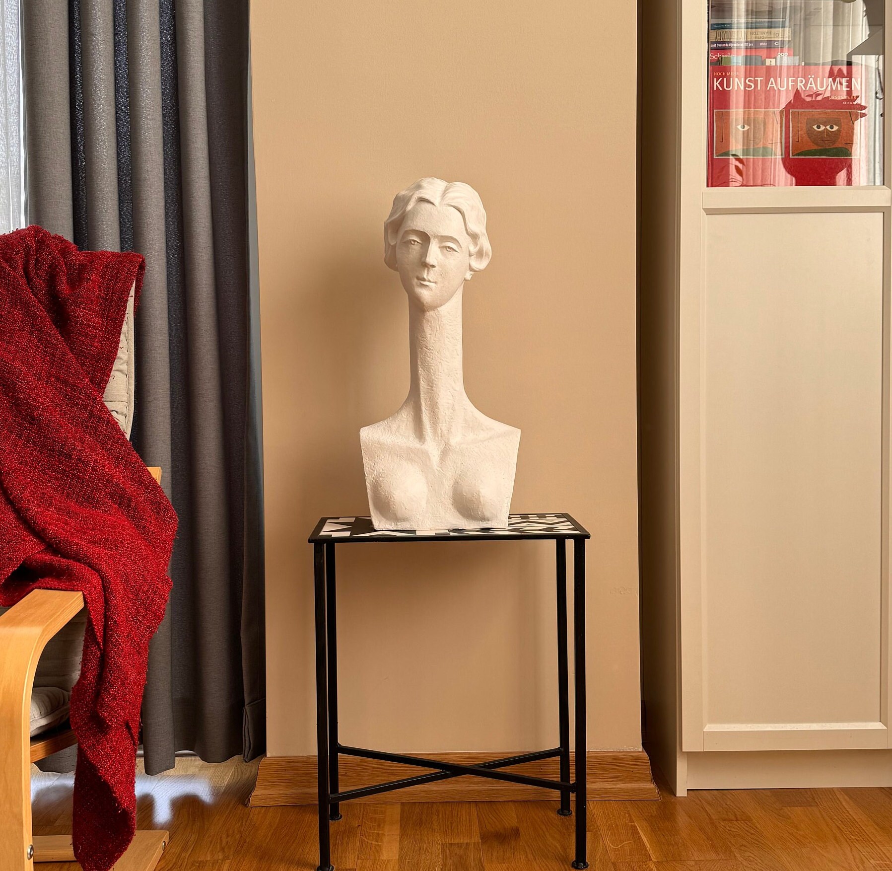 Plaster Head of Young Girl, Plaster Woman Sculpture, Original Artwork ...