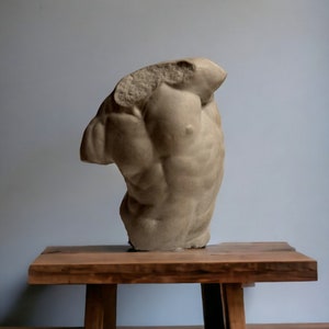 Concrete Gaddi Torso Statue, Cement Male Torso Sculpture, Classical ...