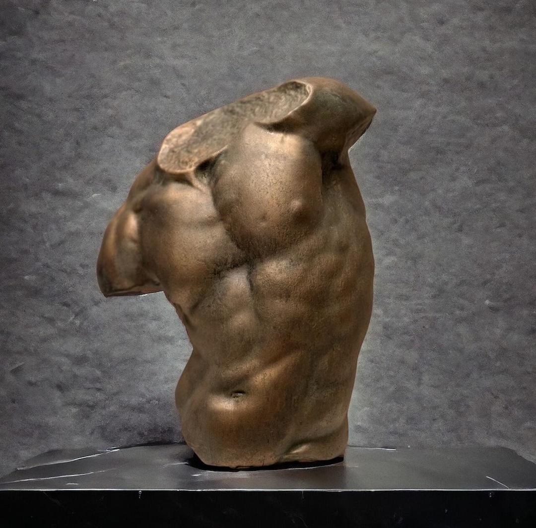 Bronze Gaddi Torso, Male Torso Sculpture, Famous Ancient Greek Statue ...