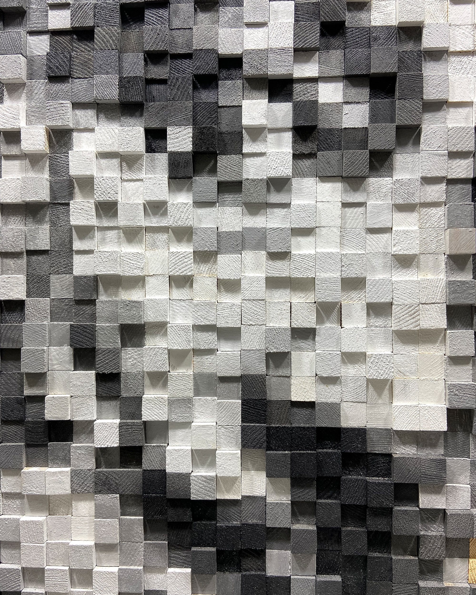 Large Wood Wall Art, Wood Wall Decor, Pixelated Wooden Mosaic, Dali ...