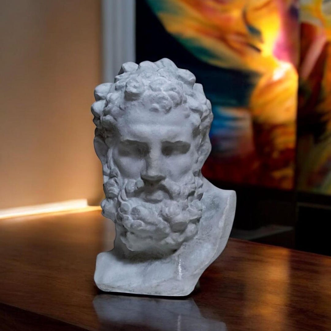 Hercules Head Sculpture, Heracles Bust Statue, Antique Greek Sculpture ...