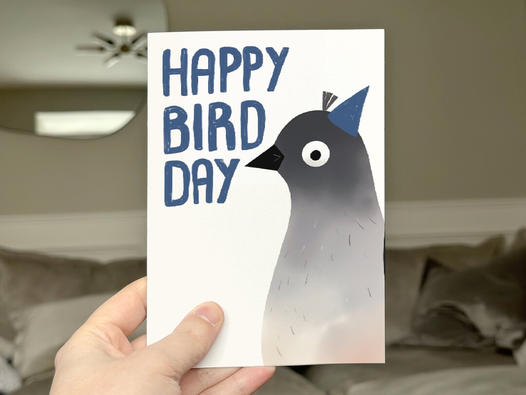 Happy Birthday Bird Card. Personalized Custom Message. High Quality ...