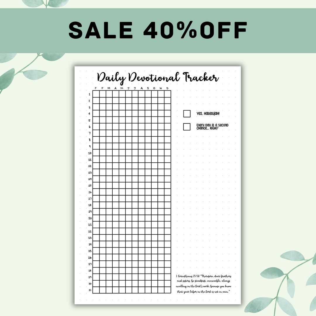 Daily Devotional Tracker - A5 Bullet Journal Template - Christian ...