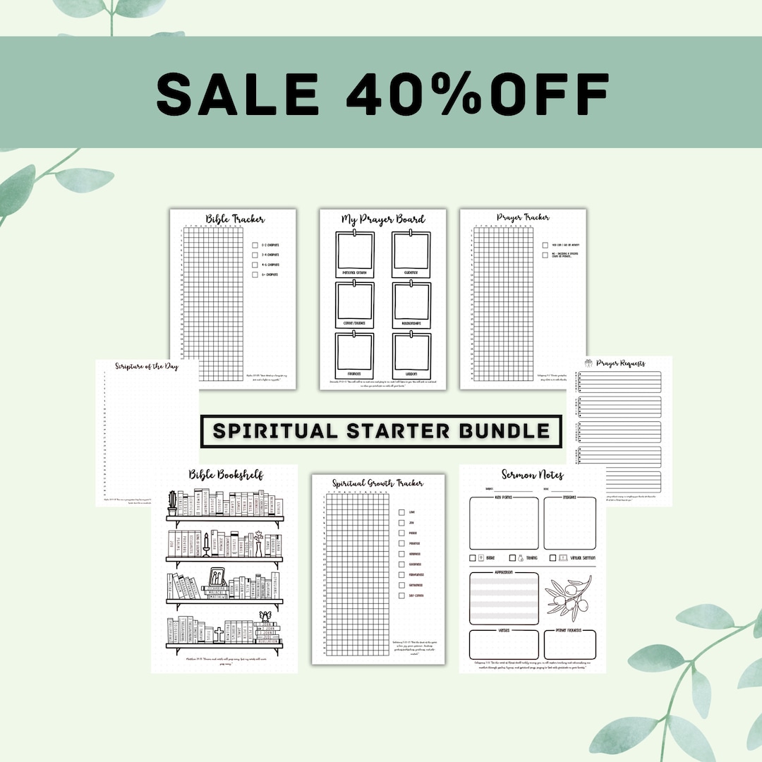 Spiritual Starter Bundle - A5 Bullet Journal Templates - Christian ...