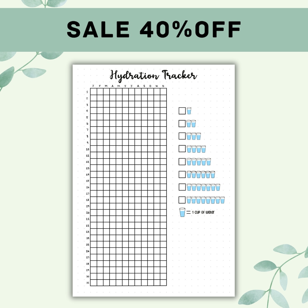 Hydration Tracker - A5 Bullet Journal Templates - Christian Bullet ...