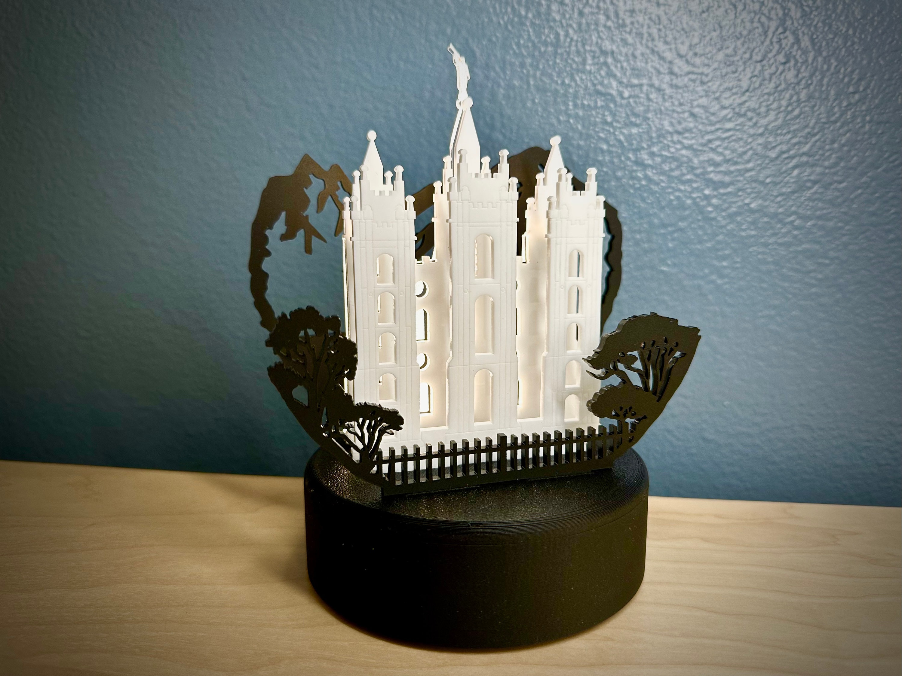 Sacred Light: Modern LDS Temple Display With Edge-lit 3D Effect - Etsy