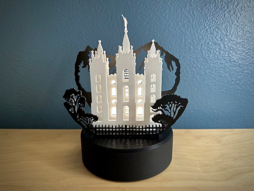 Sacred Light: Modern LDS Temple Display With Edge-lit 3D Effect - Etsy