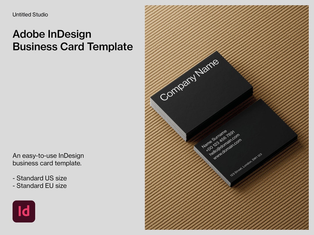 Minimal Printable Digital Download Adobe Indesign Business Card ...