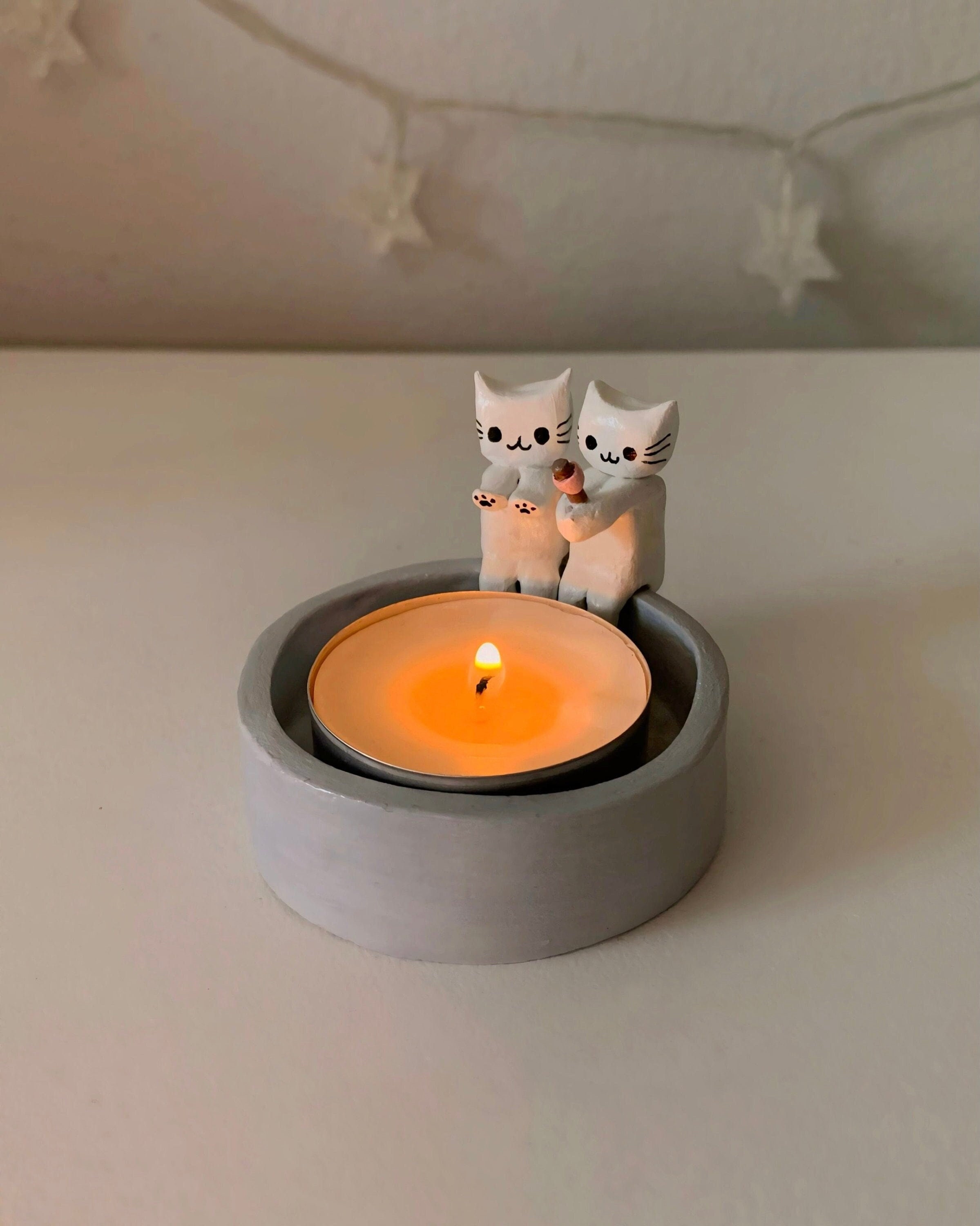 Cute Cat Candle Holder, Cat Tea Light Holder, Handmade, Unique Gift ...