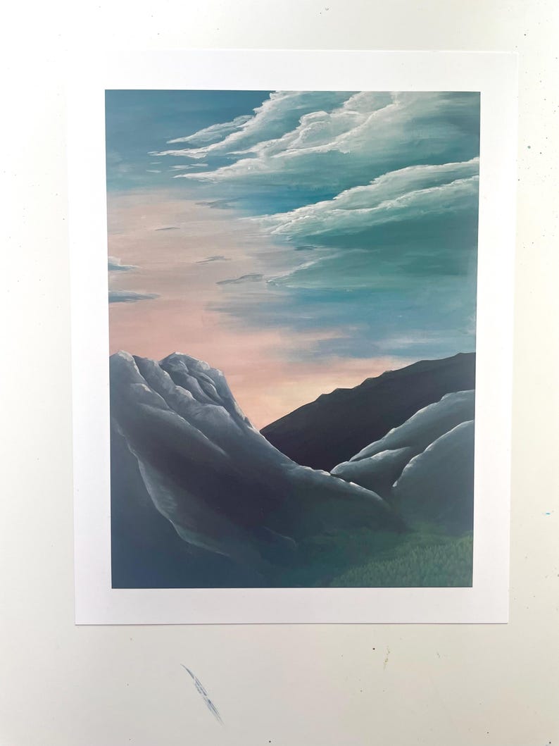 Art Print mountain Sunset - Etsy