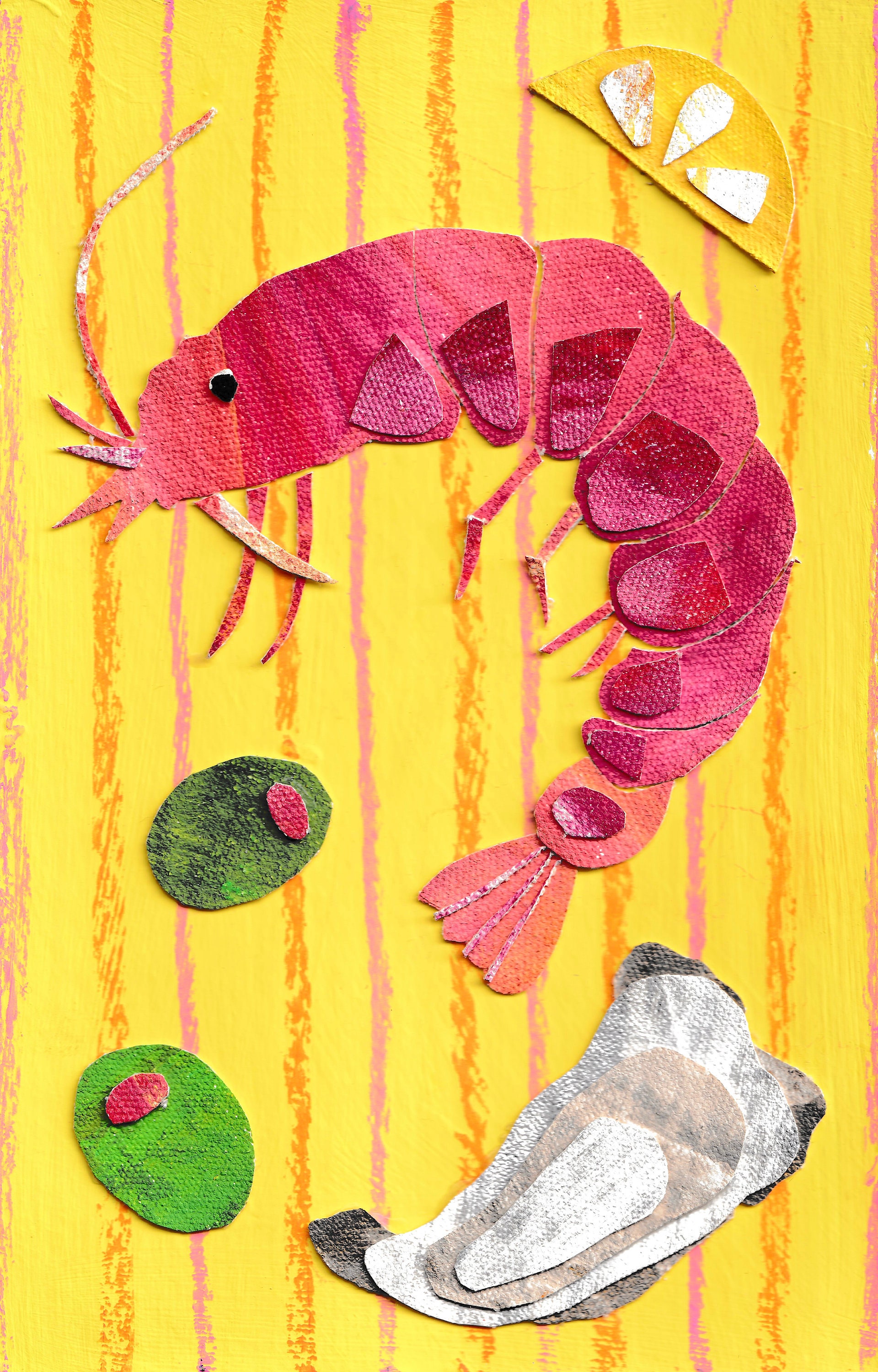 Summer Shrimp Collage / Fine Art Print - Etsy