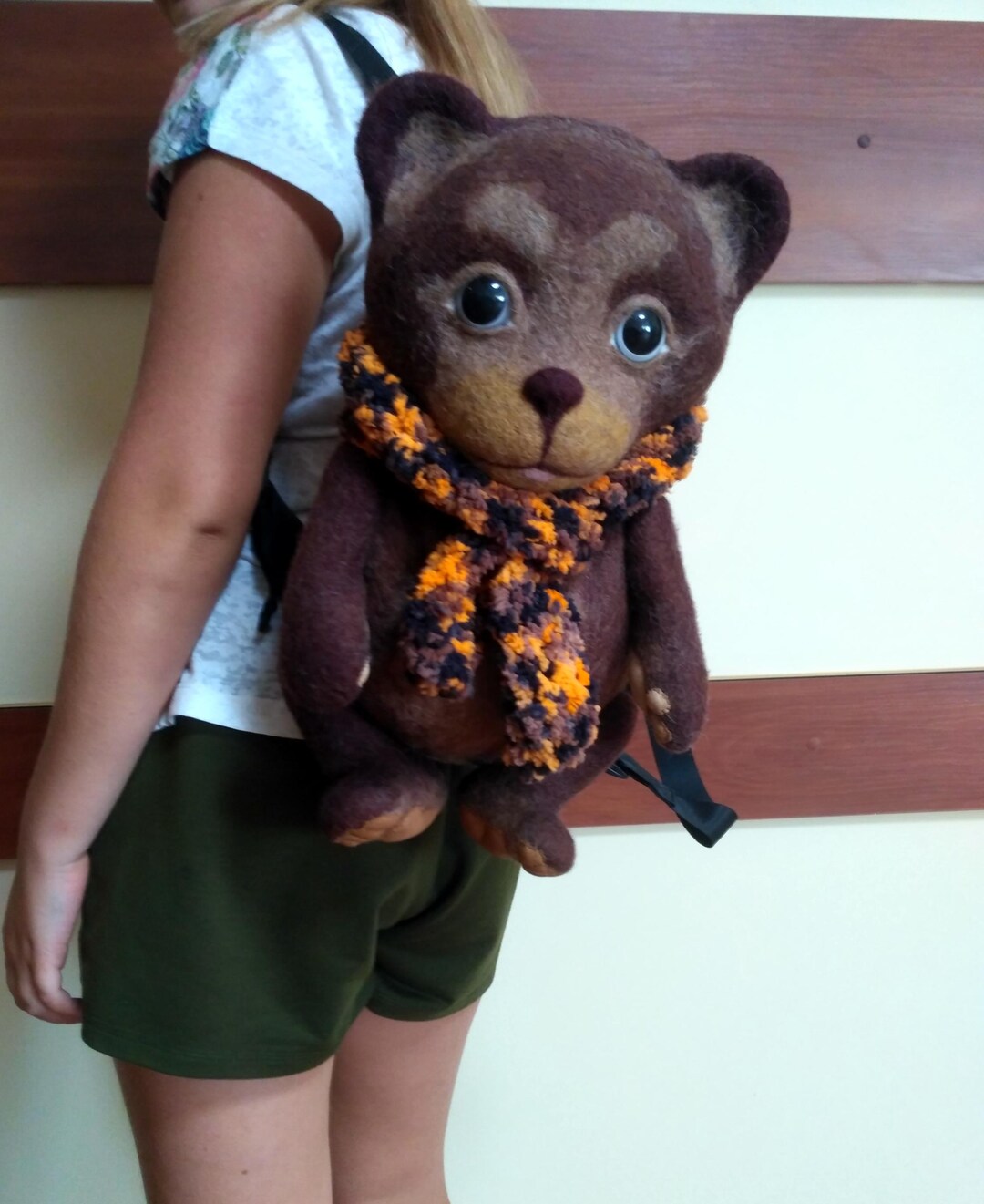 Brown Bear Wool Backpack Handmade - Etsy