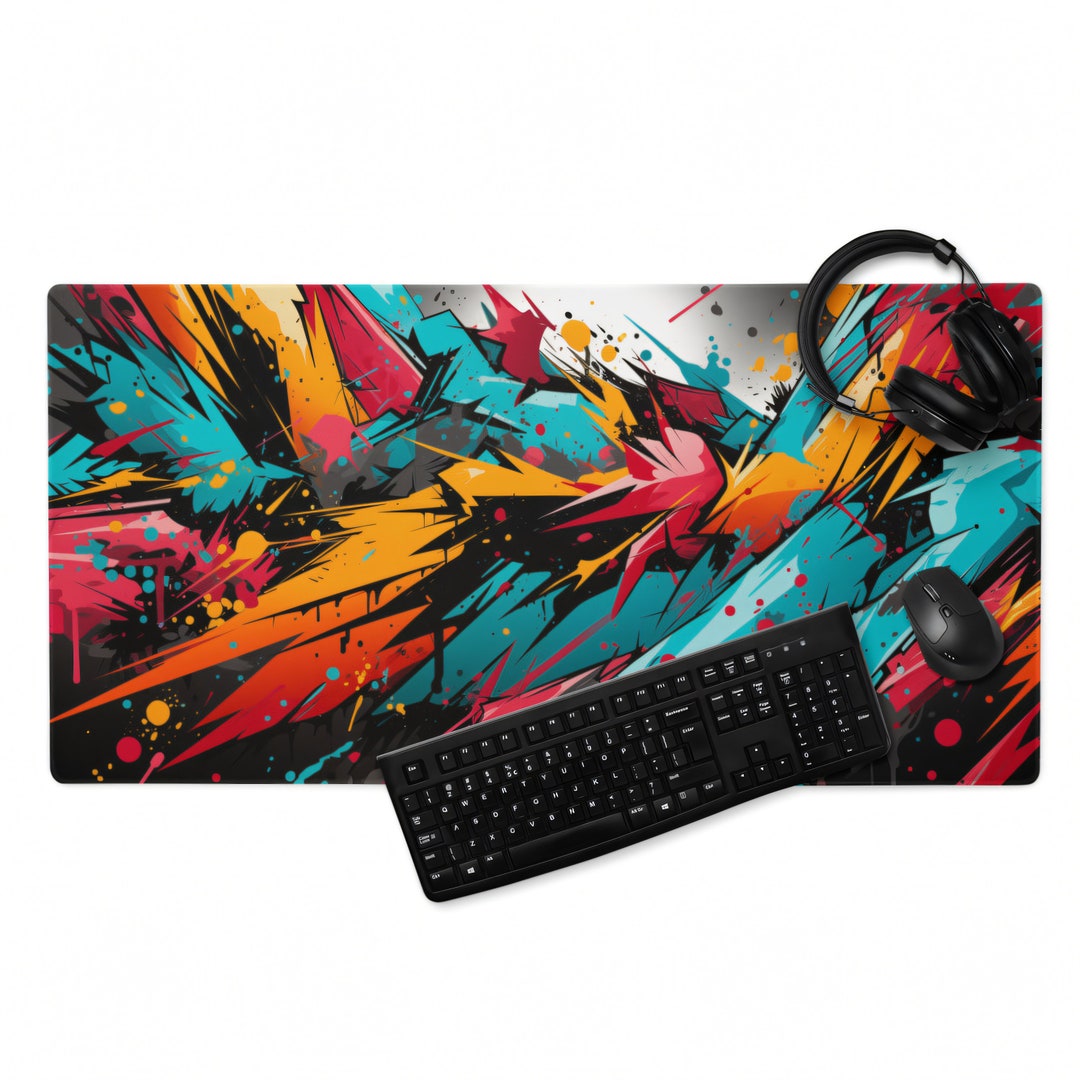Retro 80s Punk-inspired Gaming Mouse Pad - Vibrant, Non-slip Desk ...