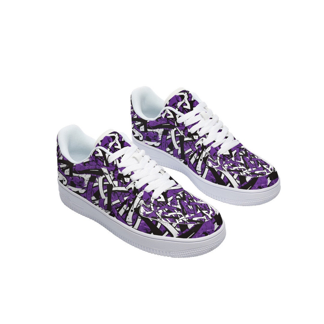 Purple Haze Graffiti Air Force 1 Inspired Shoes (NOT AF1) - Handcrafted ...