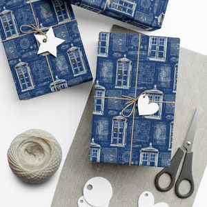 Police Box Whovian Gift Wrapping Paper - Etsy