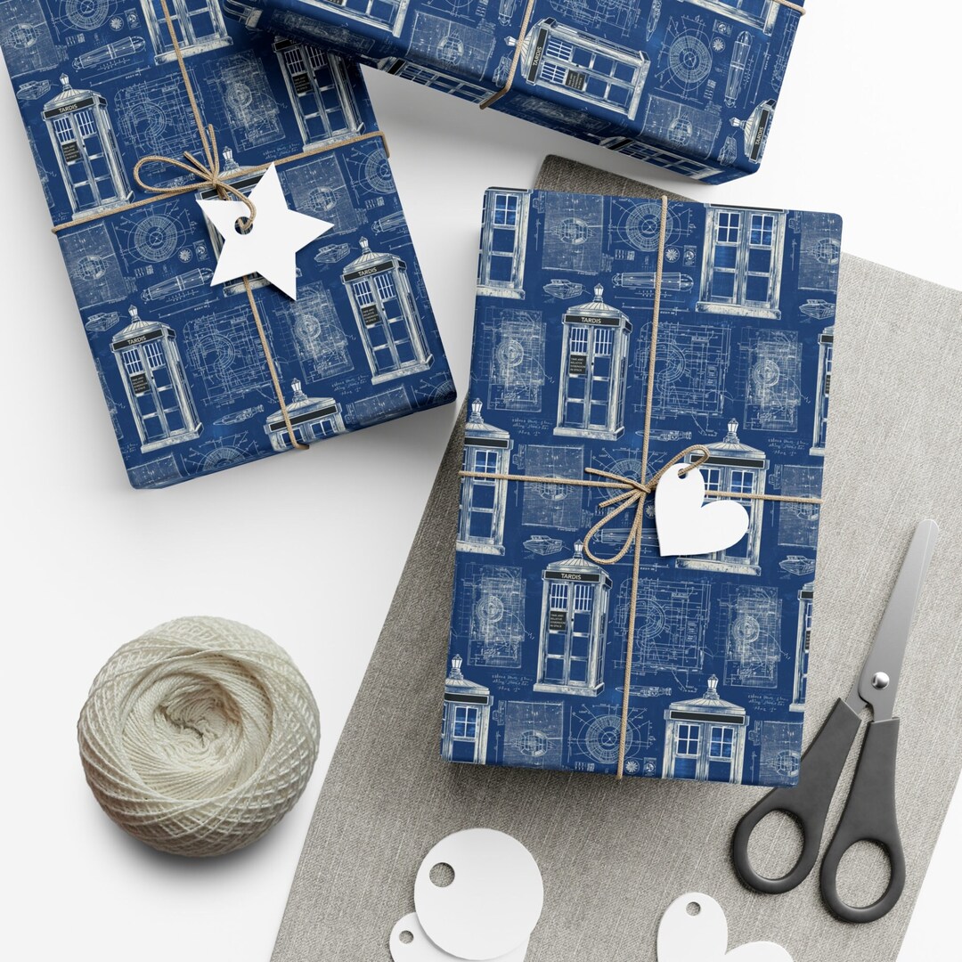 Police Box Whovian Gift Wrapping Paper - Etsy