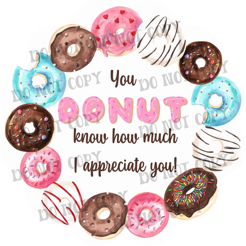 Donut Appreciation Tag - Digital File, Printable Tags - Etsy