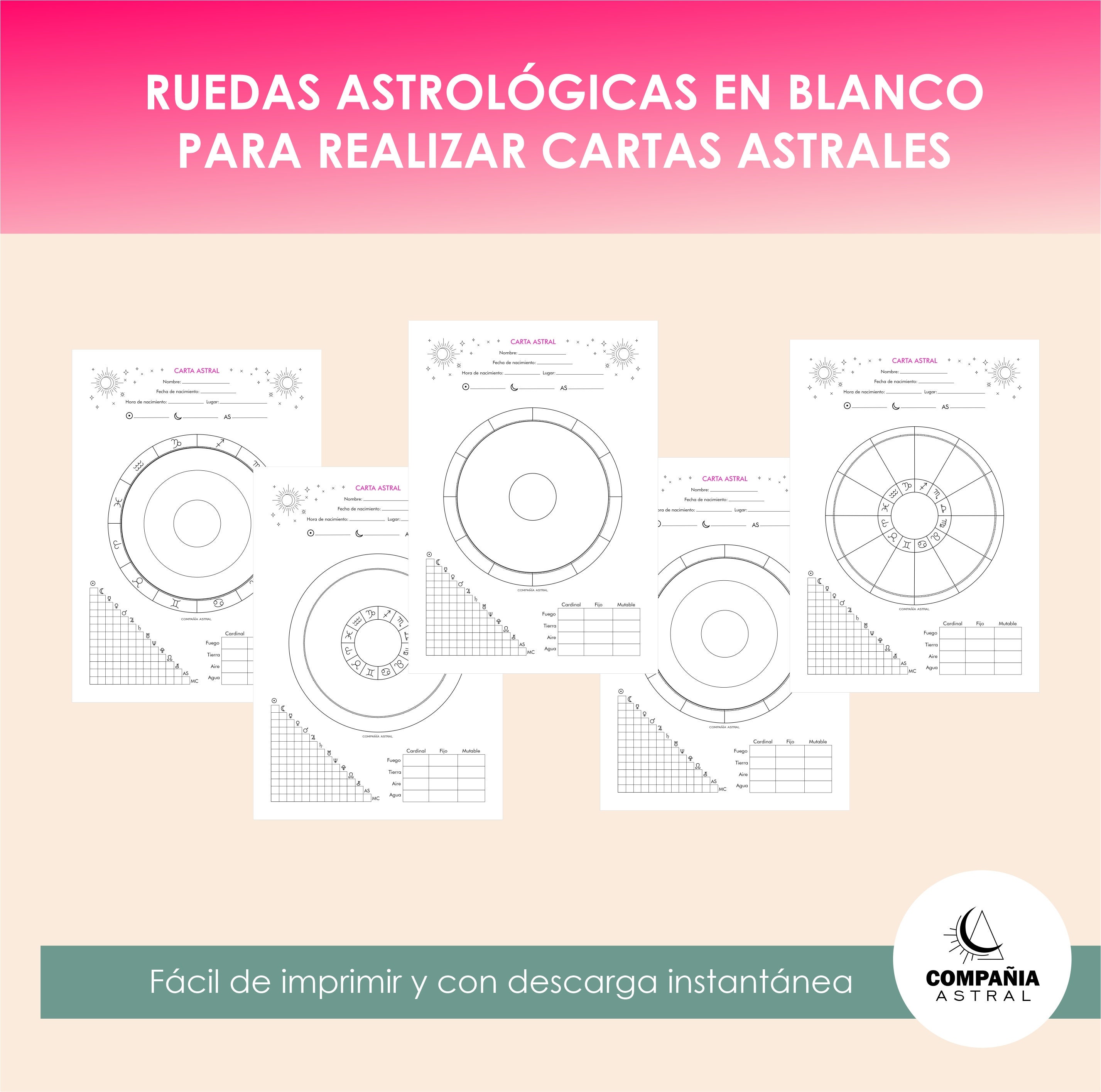Printable and Blank Astrological Wheel Templates to Make Astral Charts ...