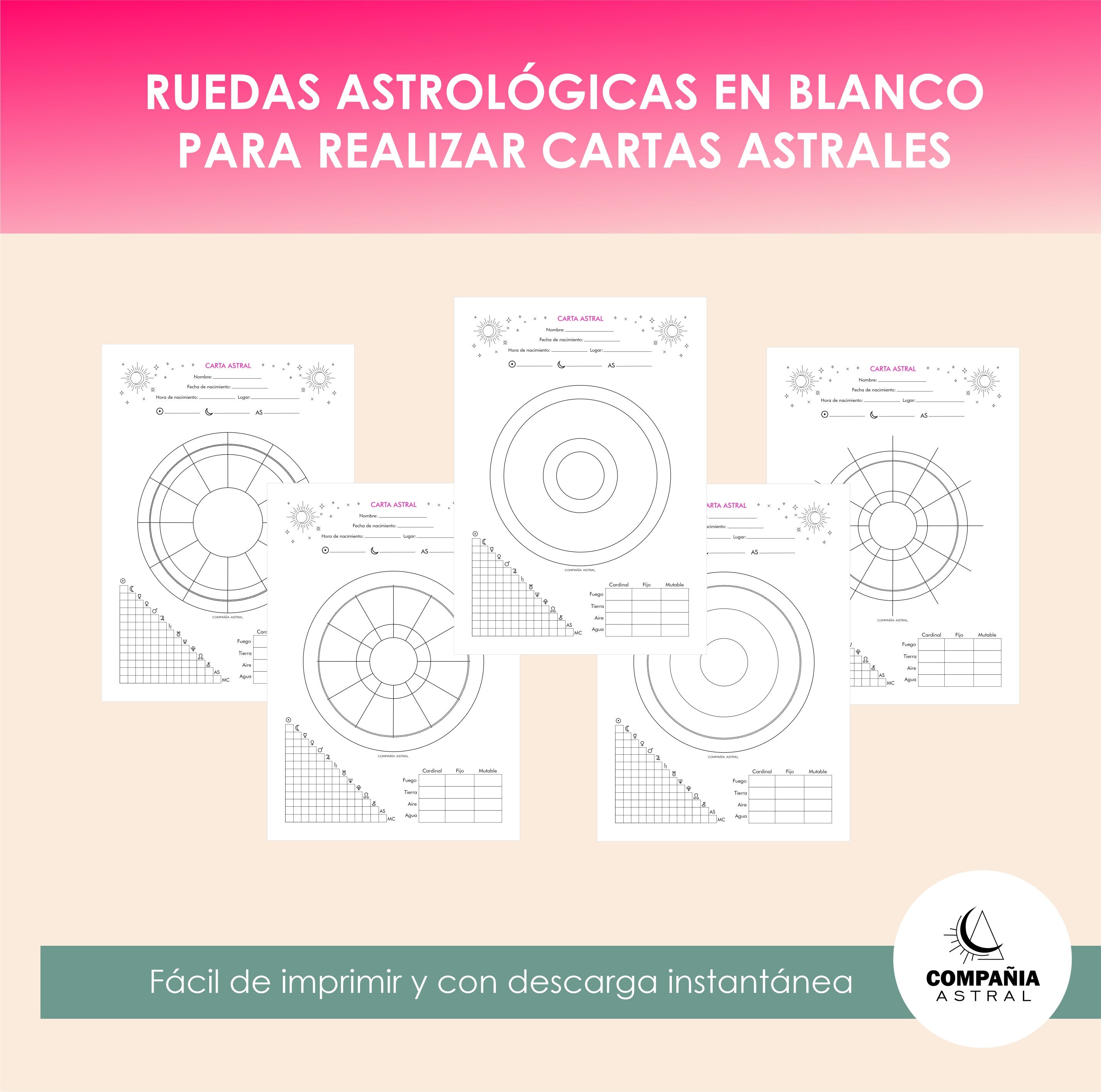 Printable and Blank Astrological Wheel Templates to Make Astral Charts ...