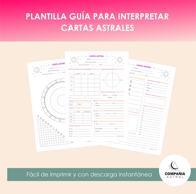 Printable Guide Template to Make an Astral Chart/astrology Worksheets ...