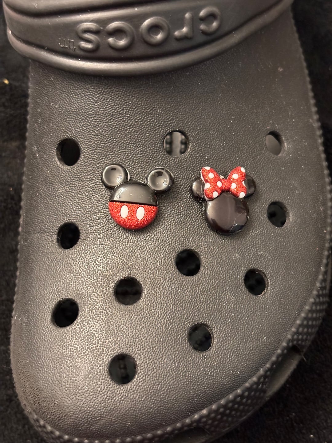 Mickey and Minnie Mouse Croc Buttons set of 2 - Etsy